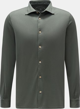 Fedeli Herren - Jersey-Hemd Jason Haifisch-Kragen graugrün