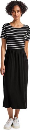 Street One Damen Gestreiftes Midi-Kleid
