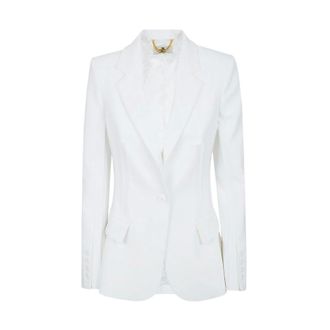 Elisabetta Franchi Femme, Vestes, Blanc, Taille: 40 FR Veste Coupe Franche