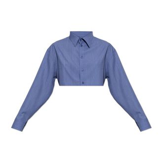 Balenciaga Das Cropped Shirt - - Blouses & Shirts - Damen - Blau - 3XS