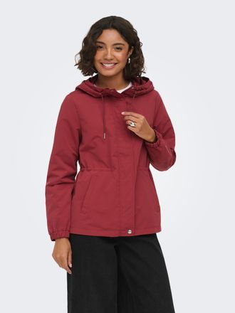 Only Parka ONLY ONLASTA LIFE STRING PARKA OTW, Damen, Gr. M, rot (brick rot), Web, Obermaterial: 100% Polyester, unifarben, normal, elastischer Bund, Jacke
