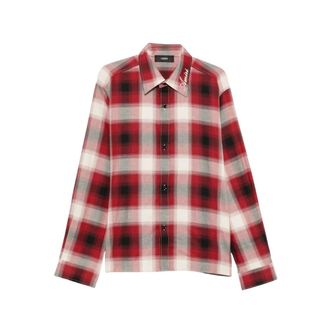 Amiri Logo-besticktes Karomusterhemd - - Shirts - Herren - Rot - XL