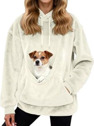 Generic Sweat &agrave; capuche &agrave; manches longues avec poche kangourou pour homme et femme, Beige (01), M