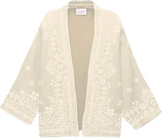 MC2 Saint Barth Femme, Blouses et Chemises, Beige, Taille: 36/38 FR Kimono Milos