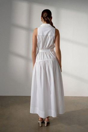 Next Midikleid &Auml;rmelloses Hemdblusen-Midikleid mit G&uuml;rtel (1-tlg)