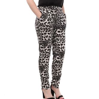 Vero Moda Hose, Schwarz, Leopard, Damen, Easy Schwarz, Gr&ouml;&szlig;e L, Schwarz, Large