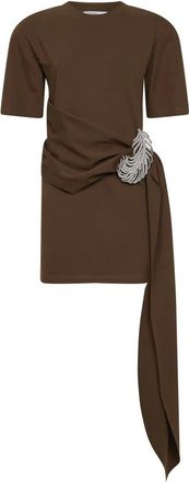 Giuseppe Di Morabito Femme, Robes, Brun, Taille: 38 FR Asymmetric Draped Short Dress