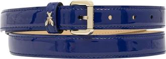 Patrizia Pepe Ceinture taille basse Fly en cuir grain&eacute; - Femme - Accessoires - Bleu - Taille: S