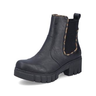 Rieker Boots noires &agrave; talon d&eacute;croch&eacute; moyen avec un zip et des soufflet &eacute;lastiqu&eacute; - Taille numeric_39