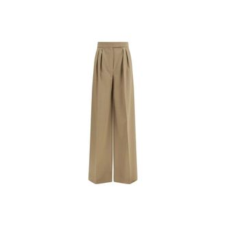 Max Mara Femme, Pantalons, Beige, Taille: 36 FR Pantalon D&eacute;contract&eacute; en Laine Polaire