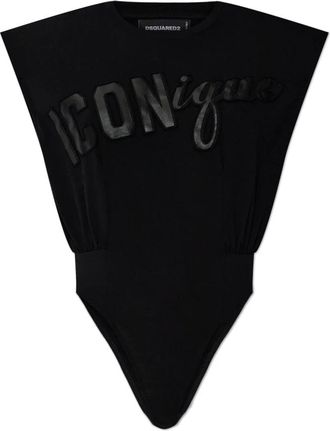 Dsquared2 Femme, Tops, Noir, Taille: 40 FR Body &agrave; &Eacute;paulettes
