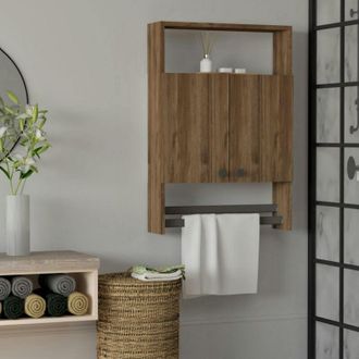 Pier Import Armoire de toilette effet noyer 1 porte-serviettes MARFA