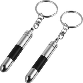 Hemobllo Porte-cl&eacute;s Antistatique Voiture X2 - Tige D&eacute;chargeur &Eacute;lectrostatique Corps, Accessoire Compact Noir pour &Eacute;limination Rapide de L&eacute;lectricit&eacute; Statique, 