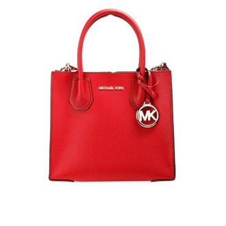 Michael Kors Mercer Sac &agrave; bandouli&egrave;re en cuir grain&eacute; Rouge vif Taille M, rouge vif, taille unique