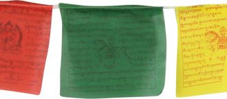 Freak Scene Tibetische Gebetsfahnen - 14 cm breit - Bunte Schrift - 5 Rollen Set