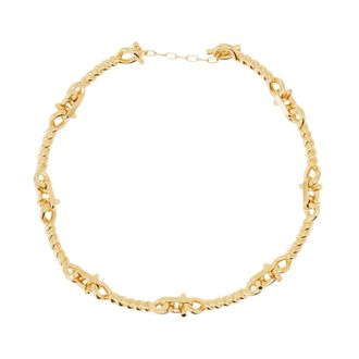 Ferragamo Messing Torchon Haken Halskette - - Accessories - Damen - Gelb - ONE SIZE