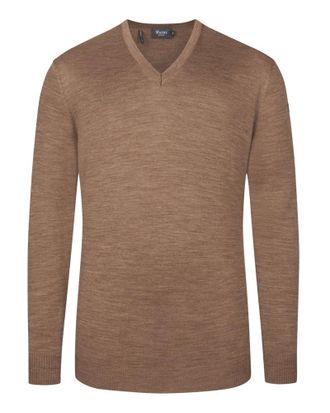 Maerz Softer Pullover aus Merinowolle mit V-Kragen in