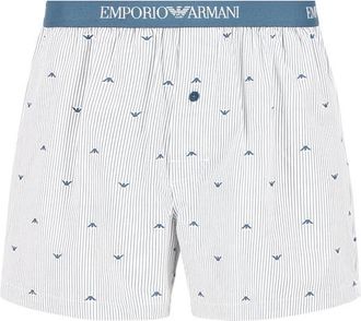 Emporio Armani Herren Boxershorts blau Mikrofaser/Funktion Gestreift,Geprintet