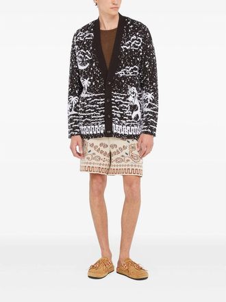 Alanui Palm Tree Graphic Cardigan - Black