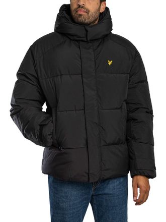 Lyle & Scott Kapuzenpufferjacke, Schwarz