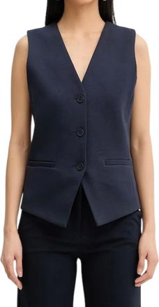 Max Mara Femme, Vestes, Bleu, Taille: 38 FR Gilet en maille &agrave; col en V