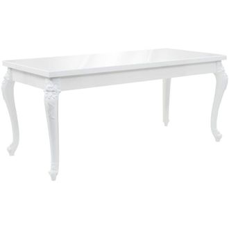 vidaXL Vidaxl - Table &agrave; manger blanche brillante avec un design fin et &eacute;l&eacute;gant de 179x89x81
