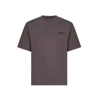 Jacquemus T-shirt en gros-grain - Homme - Tops - Brun - Taille: M