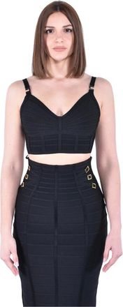 Elisabetta Franchi Femme, Tops, Noir, Taille: 42 FR Top en maille