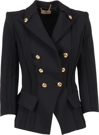 Elisabetta Franchi Femme, Vestes, Noir, Taille: 44 FR Veste crois&eacute;e
