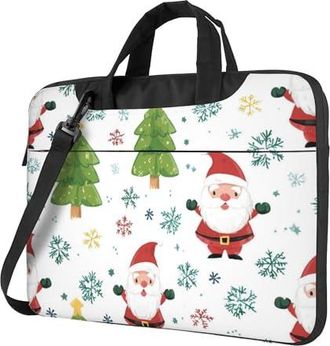 Generic Sac pour ordinateur portable de 15,6, motif P&egrave;re No&euml;l, flocons de neige et arbre de No&euml;l, housse de protection antichoc pour ordinateur portable pour 