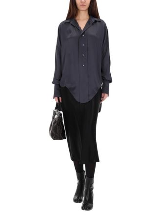 Maison Margiela Long-Sleeved Acetate-Viscose Shirt - Gray