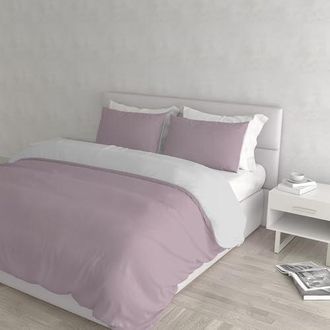 Italian Bed Linen Bettbezug Natural Color Doubleface, Weiss/Weiss, Doppelte