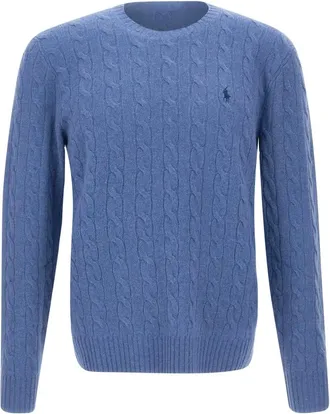 Polo Ralph Lauren Pull en maille torsad&eacute;e en laine et cachemire - Homme - Pulls - Bleu - Taille: XL