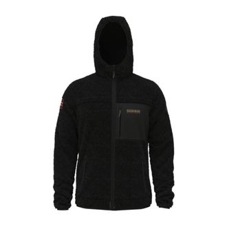 Napapijri Schwarzer Hoodie mit Rei&szlig;verschluss und Logo - - Sport - Herren - Schwarzk - XL