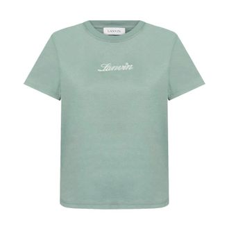 Lanvin Femme, Tops, Vert, Taille: 36 FR T-Shirt Vert Menthe Col Rond