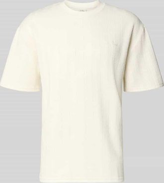 Les Deux T-Shirt mit Strukturmuster und Rundhalsausschnitt