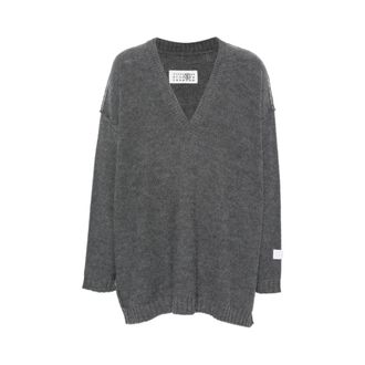 Maison Margiela V-neck Pullover - - Knitwear - Damen - Grau - M