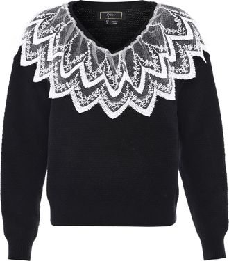 Faina Strickpullover Damen schwarz