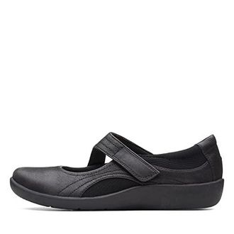 Clarks Sillian Bella Babies pour Femme, Chaussures Plates, Noir, 37,5 EU