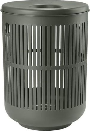 Zone Denmark Ume Wäschekorb mit Deckel, Wäschesammler, Wäschetonne, Durchm. 40 cm, Höhe 54 cm, Olive Green (Grün)