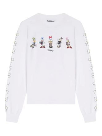 Ganni x Disney sweat &agrave; manches longues - Blanc