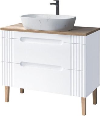 Comad Meuble vasque &agrave; poser sur pieds 100 cm - Oceanie White - Livraison gratuite