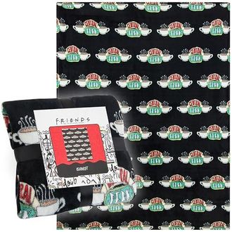 Friends Plaid Polaire, Couverture Enfant Ou Ado Douce Motif Central Perk, Couvertures Lit Ou Canapé, Goodies Série TV, Idée Cadeau (Noir)