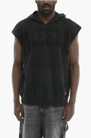 Diesel Perforated Cotton Sleeveless Hoodie S-BOXT-SL size Xs