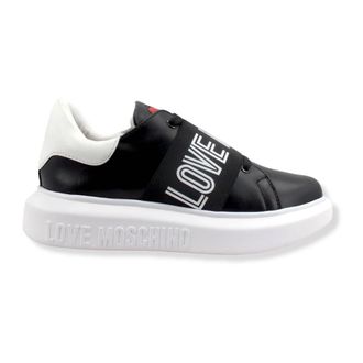 Love Moschino Sneakers aus Leder und Stoff - - Shoes - Damen - Schwarzk - 36 EU