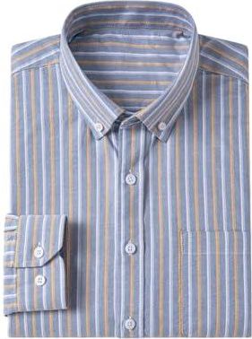 Generic Chemise Oxford classique &agrave; manches longues pour homme, coupe ajust&eacute;e, d&eacute;contract&eacute;e, unie, ray&eacute;e, boutonn&eacute;e, 809, 4XL