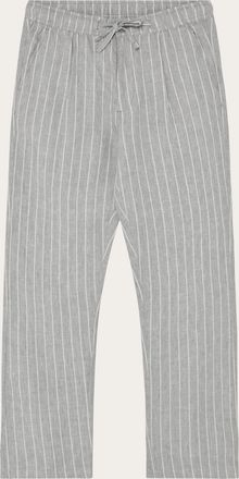 Knowledge Cotton Apparel Herren vegan Hose Herren Fig Loose Leinen Grau Gestreift