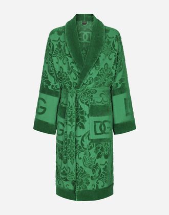 Dolce & Gabbana Bademantel Aus Jacquard-baumwollfrottee - Unifarbene Badem&auml;ntel Mehrfarbig S