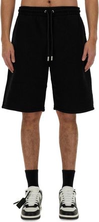 Off-white Logo-Embroidered Cotton Bermuda Shorts - Black