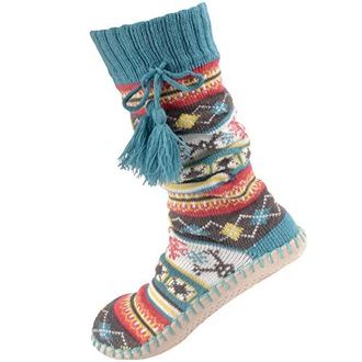 BambooMN Chaussons en fourrure douce pour femme avec pompon, deux tailles, Flocon de neige, 2/7 UK